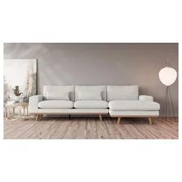 Ecksofa Home Affaire "Torino B/T/H: 282/151/81 cm" Sofas Gr. B/H/T: 282cm x 81cm x 151cm, Chenille, Recamiere rechts, beige L-Form, edler Holzrahmen, incl. Zierkissen, auch in Bouclé