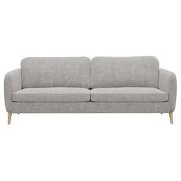 3-Sitzer Inosign "Ikano" Sofas Gr. B/H/T: 215cm x 80cm x 86cm, Flachgewebe, grau (hellgrau) Massivholz Konstruktion, Wellenunterfederung im Sitz