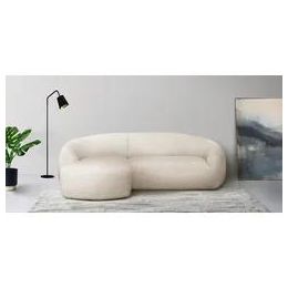 Ecksofa LeGer Home by Lena Gercke "Yani L-Form" Sofas Gr. B/H/T: 255cm x 81cm x 170cm, Bouclé, Recamiere links, beige (creme) organische Form, auch in Bouclé