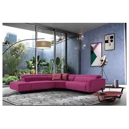 Ecksofa Egoitaliano Sofas Gr. B/H/T: 314cm x 96cm x 284cm, Luxus-Microfaser BLUSH, Recamiere links-Relaxelement rechts, mit Relaxfunktion, pink (fuchsia) mit Relaxfunktion und verstellbaren Kopfteilelementen