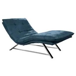 Relaxliege W.Schillig "daily dreams" Sofas Gr. B/H/T: 95cm x 91cm x 170cm, Longlife Xtra-Leder Z69, mit Kopfteilverstellung-mit Doppelmotor-mit Akku, blau (ocean blue z69) in Waffelkissen-Optik, wahlweise mit Motor, Kufengestell, 2 Breiten