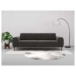 3-Sitzer LEONIQUE "Ondria" Sofas Gr. B/H/T: 238cm x 80cm x 95cm, Struktur weich, grau (schwarz gray) Sofa mit exzellentem Sitzkomfort und modernem Design