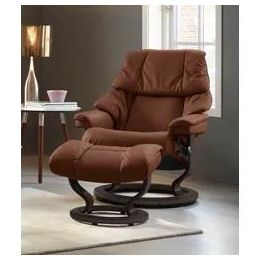 Relaxsessel stressless "Reno" Sessel Gr. Leder PALOMA, Classic Base Wenge, Relaxfunktion-Drehfunktion-PlusTMSystem-Gleitsystem, B/H/T: 88cm x 98cm x 78cm, braun (copper paloma) mit Classic Base, Größe S, M & L, Gestell Wenge