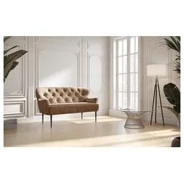 2-Sitzer Places of Style "Amber", braun (chocco), B:153cm H:97cm T:87cm, 100% Polyester, Sofas, mit Knopfheftung,in verschieden Stoffarten