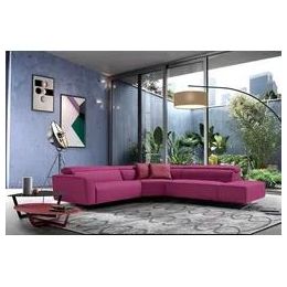 Ecksofa Egoitaliano Sofas Gr. B/H/T: 314cm x 96cm x 284cm, Luxus-Microfaser BLUSH, Recamiere rechts-Relaxelement links, mit Relaxfunktion, pink (fuchsia) mit Relaxfunktion und verstellbaren Kopfteilelementen