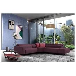 Ecksofa Egoitaliano Sofas Gr. B/H/T: 314cm x 96cm x 284cm, Luxus-Microfaser BLUSH, Recamiere rechts-Relaxelement links, mit Relaxfunktion, lila (plum) mit Relaxfunktion und verstellbaren Kopfteilelementen