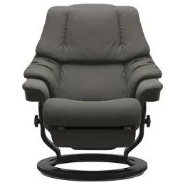 Relaxsessel stressless "Reno" Sessel Gr. Leder PALOMA, PowerTM Leg & Back-Classic Base Schwarz-M, B/H/T: 79cm x 98cm x 78cm, grau (metal grey paloma) elektrisch verstellbar, optional 2-motorisch, Größe M & L