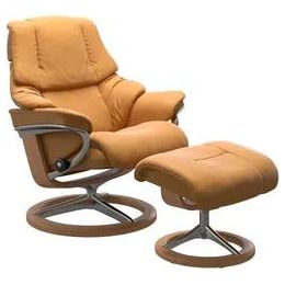 Relaxsessel stressless "Reno" Sessel Gr. Material Bezug, Material Gestell, Ausführung / Funktion, Maße B/H/T, gelb (honey) mit Signature Base, Größe S, M & L, Gestell Eiche