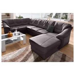 Sit & More Wohnlandschaft SIT&MORE "Savona U-Form" Sofas Gr. B/H/T: 320 cm x 90 cm x 211 cm, NaturLEDER, Recamiere rechts, ohne Bettfunktion, braun (mokka) wahlweise mit Bettfunktion, inklusive Federkern, frei im Raum stellbar