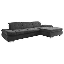 Ecksofa DIE PLANBAR "MP-IN17004 L-Form" Sofas Gr. B/H/T: 331cm x 84cm x 124cm, Chenille, Ottomane rechts, Kopfteilverstellung-Bettfunktion-Sitztiefenverstellung, schwarz wahlweise mit Funktion, Federkern