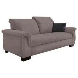 2,5-Sitzer DOMO collection "Sully" Sofas Gr. B/H/T: 210cm x 84cm x 102cm, Kunstleder SOFTLUX, ohne Rückenverstellung, braun (schlamm) wahlweise mit Rückenverstellung