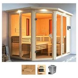 Karibu Sauna "Avril" Saunen 9-kW-Ofen mit externer Steuerung Gr. Saunaofen, externe Steuerung, 9 kW, beige (naturbelassen)