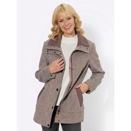 Langjacke Casual Looks Gr. 52, grau (taupe, meliert), Damen, 100% Polyester, meliert, Jacken