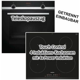 Siemens - Herdset Backofen ecoClean mit Induktionskochfeld Kindersicherung - autark, 60cm