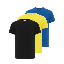 Daniel Hills T-Shirt Herren Größe L blau / gelb / schwarz