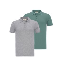 Daniel Hills Poloshirt Herren Gr&ouml;&szlig;e M hellgrau / pastellgr&uuml;n