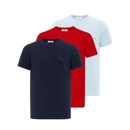 Daniel Hills Shirt Herren Gr&ouml;&szlig;e M navy / hellblau / rot