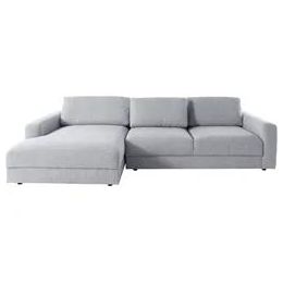 Ecksofa Places of Style "Bloomfield, L-Form" Sofas Gr. B/H/T: 303cm x 84cm x 176cm, Struktur grob, mega-Recamiere links, XXL mit Sitztiefenverstellung, grau (antarctica) extra tiefe Sitzfläche, wahlweise mit Sitztiefenverstellung