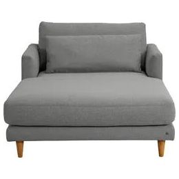 Recamiere Tom Tailor HOME Sofas Gr. B/H/T: 120cm x 83cm x 167cm, Struktur fein TBO, grau (moody grey tbo 29) frei im Raum stellbar, Füße Eiche natur