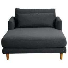 Recamiere Tom Tailor HOME Sofas Gr. B/H/T: 120cm x 83cm x 167cm, Struktur fein TBO, grau (anthracite tbo 9) frei im Raum stellbar, Füße Eiche natur