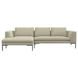 Ecksofa FLEXLUX "Loano" Sofas Gr. B/H/T: 298cm x 86cm x 169cm, Chenille, Chaiselongue links, beige (sandy beige) modernes Sofa, frei im Raum stellbar, lose Kissen, Kaltschaum Sitz