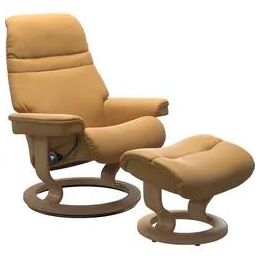 Relaxsessel stressless "Sunrise", gelb (honey), Material Bezug, Ausführung Funktion, Maße B/H/T, Leder BATICK: BATICK ist ein leicht korrigiertes, durchgefärbtes und genarbtes Möbelleder, bei dem die meisten Unebenheiten und Spuren in der Regel entfernt wurden., Leder PALOMA: PALOMA ist ein durchgefärbtes Semianilin-Möbelleder mit natürlicher Narbung., ROHLEDER Stoff Q2 FARON: Ein fester zuverläss