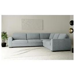 Ecksofa Home Affaire "Laffrey, L-Form" Sofas Gr. B/H/T: 301 cm x 82 cm x 250 cm, Struktur, langer Schenkel links, grau (light grey) große Vielfalt an Kombinationen, auch in Lederoptik erhältlich