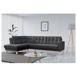 Sit & More Ecksofa SIT & MORE "Lavida L-Form" Sofas Gr. B/H/T: 298cm x 90cm x 198cm, Flachgewebe, Ottomane links, mit Kipper-mit Bettkasten-4 Rückenkissen-belastbar bis 660 kg, grau (anthrazit) wahlweise mit Kippfunktion und Bettkasten