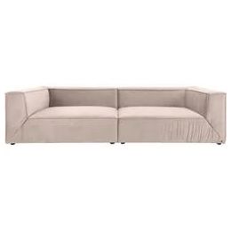 Big-Sofa Tom Tailor HOME "BIG CUBE" Sofas Gr. B/H/T: 270cm x 66cm x 129cm, Samtstoff TSV, ohne Sitztiefenverstellung, rosa (rosa tsv 27) in 2 Breiten, wahlweise mit Sitztiefenverstellung, Tiefe 129 cm