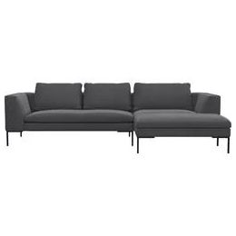 Ecksofa FLEXLUX "Loano" Sofas Gr. B/H/T: 298cm x 86cm x 169cm, Chenille, Chaiselongue rechts, grau (dervit grau) modernes Sofa, frei im Raum stellbar, lose Kissen, Kaltschaum Sitz