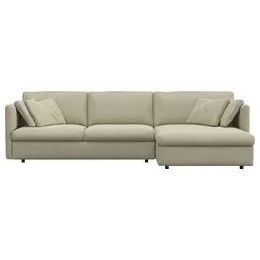 Ecksofa FLEXLUX "Lovane" Sofas Gr. B/H/T: 290cm x 84cm x 182cm, Chenille, Chaiselongue rechts, beige (sandy beige) Weich & anschmiegsam, große Sitztiefe auf Kaltschaum, Dekokissen inkl.