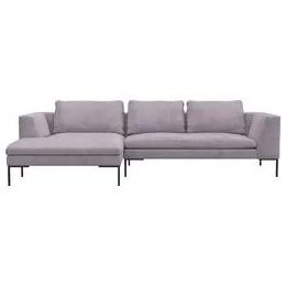 Ecksofa FLEXLUX "Loano" Sofas Gr. B/H/T: 298cm x 86cm x 169cm, Struktur, Chaiselongue links, lila (soft lavender) modernes Sofa, frei im Raum stellbar, lose Kissen, Kaltschaum Sitz