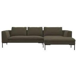 Ecksofa FLEXLUX "Loano" Sofas Gr. B/H/T: 298cm x 86cm x 169cm, Lederoptik, Chaiselongue rechts, braun (camel brown) modernes Sofa, frei im Raum stellbar, lose Kissen, Kaltschaum Sitz