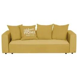 Schlafsofa Tom Tailor HOME "HEAVEN CASUAL SLEEP" Sofas Gr. B/H/T: 244cm x 85cm x 112cm, Struktur fein TBO, mit Bettfunktion-mit Bettkasten, gelb (mustard tbo 5) aus der COLORS COLLECTION, inklusive Bettfunktion & Bettkasten