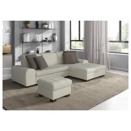 Sit & More Ecksofa SIT&MORE "Luxor L-Form" Sofas Gr. B/H/T: 275 cm x 82 cm x 173 cm, Soft clean, mega-Recamiere rechts, ohne Bettfunktion-ohne Bettkasten-ohne Kopfteilverstellung, beige (creme) wahlweise mit Bettfunktion, Bettkasten und Kopfteilverstellung