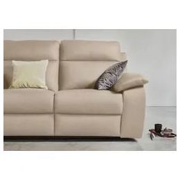 3-Sitzer NICOLETTI HOME Sofas Gr. B/H/T: 203cm x 99cm x 94cm, Luxus-Microfaser Wildlederoptik, ohne Relaxfunktion, beige Breite 203 cm, wahlweise mit oder ohne elektrische Relaxfunktion