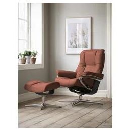 Relaxsessel stressless "Mayfair" Sessel Gr. Leder PALOMA, Cross Base Schwarz, Relaxfunktion-Drehfunktion-PlusTMSystem-Gleitsystem-BalanceAdaptTM, B/H/T: 83cm x 102cm x 74cm, rot (henna paloma) mit Cross Base, Größe S, M & L, Holzakzent Schwarz