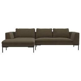 Ecksofa FLEXLUX "Loano" Sofas Gr. B/H/T: 298cm x 86cm x 169cm, Lederoptik, Chaiselongue links, braun (camel brown) modernes Sofa, frei im Raum stellbar, lose Kissen, Kaltschaum Sitz