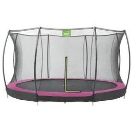 Bodentrampolin EXIT "Silhouette Ground" Trampoline Gr. Ø 366cm, rosa (schwarz, pink) Kinder mit Sicherheitsnetz