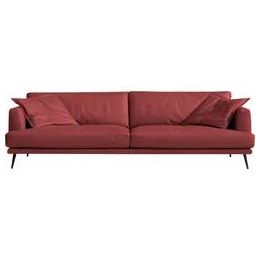 2,5-Sitzer Egoitaliano "Sophia, Designsofa mit extrakomfortablem Sitzkomfort" Sofas Gr. B/H/T: 214cm x 77cm x 96cm, Leder BULL, 2,5 Sitzer, rot (burgundy) Daunenfederung, inkl. 2 Kissen