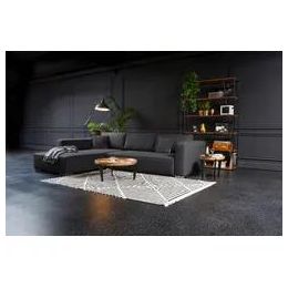 Ecksofa Tom Tailor HOME "HEAVEN STYLE XL" Sofas Gr. B/H/T: 302cm x 85cm x 221cm, Struktur fein TBO, Recamiere links, ohne Bettfunktion-ohne Bettkasten-Metallfuß, grau (anthrazit tbo 9) aus der COLORS COLLECTION, wahlweise mit Bettfunktion & Bettkasten