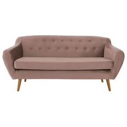 3-Sitzer Andas "Renne", beige (puder), B:178cm H:78cm T:73cm, Webstoff, Sofas, mit Heftung im Rücken im skandinavischem Stil