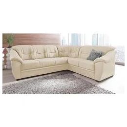 Sit & More Ecksofa SIT & MORE "Savona L-Form" Sofas Gr. B/H/T: 262cm x 90cm x 212cm, NaturLEDER, langer Schenkel links, mit Bettfunktion, beige (creme) wahlweise mit Bettfunktion, inklusive Federkern, frei im Raum stellbar