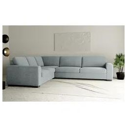 Ecksofa Home Affaire "Laffrey, L-Form" Sofas Gr. B/H/T: 301cm x 82cm x 250cm, Struktur, langer Schenkel rechts, grau (light grey) große Vielfalt an Kombinationen, auch in Lederoptik erhältlich