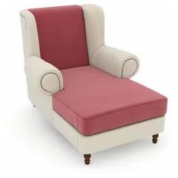 Ohrensessel Max Winzer "Madeleine, Relaxsessel, Designsessel mit hohem Sitzkomfort" Sessel Gr. Samtvelours, Korpus: Samtvelours creme-Füße Buche Nussbaum, B/H/T: 100cm x 102cm x 138cm, rosa (rosé) Samtvelours Bezug in vielen Farbkombinationen