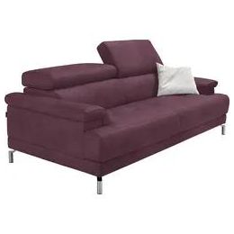 2,5-Sitzer Egoitaliano "Soul, Design und Sitzkomfort auf hohem Niveau, tolle Details", lila (plum), B:200cm H:76cm T:106cm, Sofas, inkl. Kopfteilverstellung für noch mehr Komfort, Designfuß