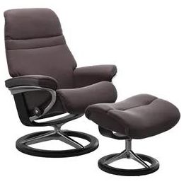 Relaxsessel stressless "Sunrise", rot (bordeaux), Material Bezug, Ausführung Funktion, Größe B/H/T, Sessel, mit Signature Base, Größe M, Gestell Schwarz