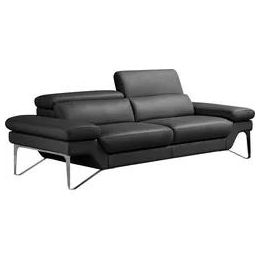 2,5-Sitzer Egoitaliano "Princess, Designsofa und super bequem, tolle Detailverarbeitung" Sofas Gr. B/H/T: 236cm x 95cm x 108cm, Leder BULL, inkl. verstellbarer Kopfteile, schwarz inkl. verstellbarer Kopfteile