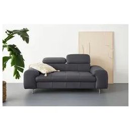 2-Sitzer COTTA "Chef" Sofas Gr. B/H/T: 196cm x 72cm x 105cm, Leder PAMPAS, mit Kopfteilverstellung, braun (fango) 2-Sitzer mit eleganter Steppung, Bodenfreiheit 12,5 cm