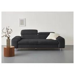 3-Sitzer COTTA "Chef" Sofas Gr. B/H/T: 227cm x 72cm x 105cm, Feinstruktur, mit Kopfteilverstellung, schwarz 3-Sitzer mit eleganter Steppung, Bodenfreiheit 12,5 cm